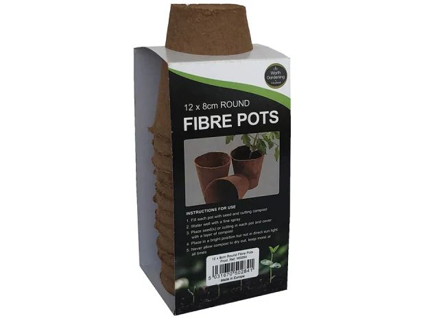 Fibre Pots Round 8cm x 12 W0284 - ilminster